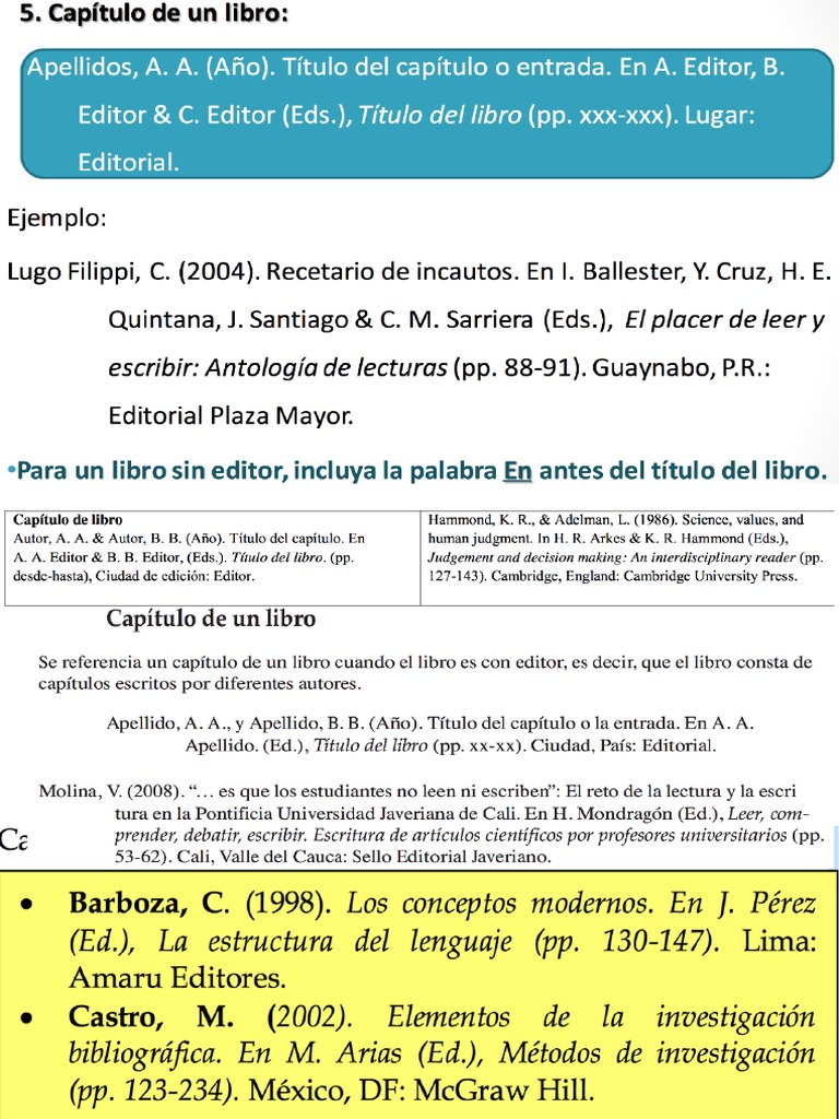 APA Capitulo en Un Libro | PDF