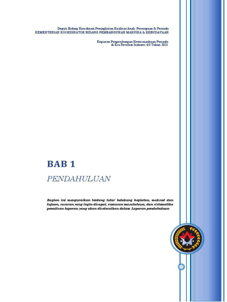 BAB 1 Pendahuluan 4.0 Rev 8juli2021 | PDF