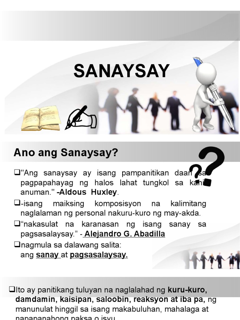 Sanaysay PPT 1st LESSON | PDF