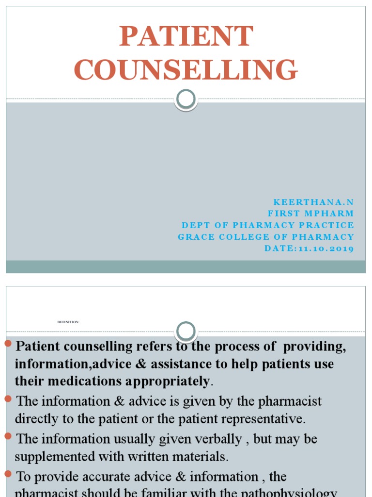 Essentials of Patient Counselling in Pharmacy | PDF | Pharmacy | Body ...