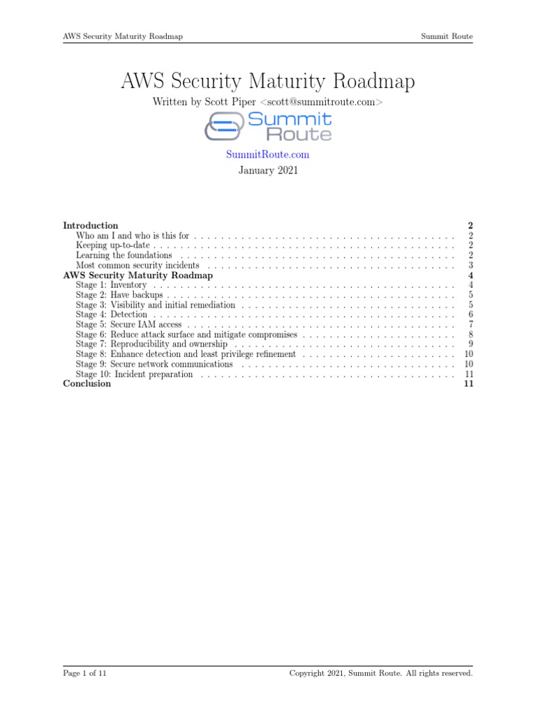 AWS Security Maturity Roadmap | PDF | Computer Network | Proxy Server