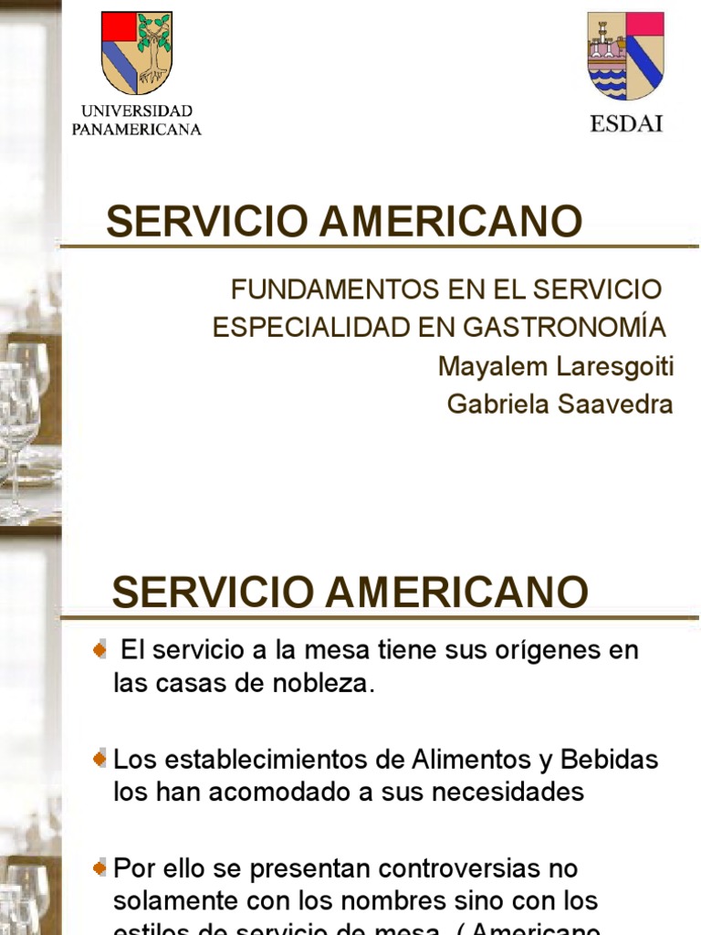 Servicio Americano | PDF | Camareros | Artes culinarias