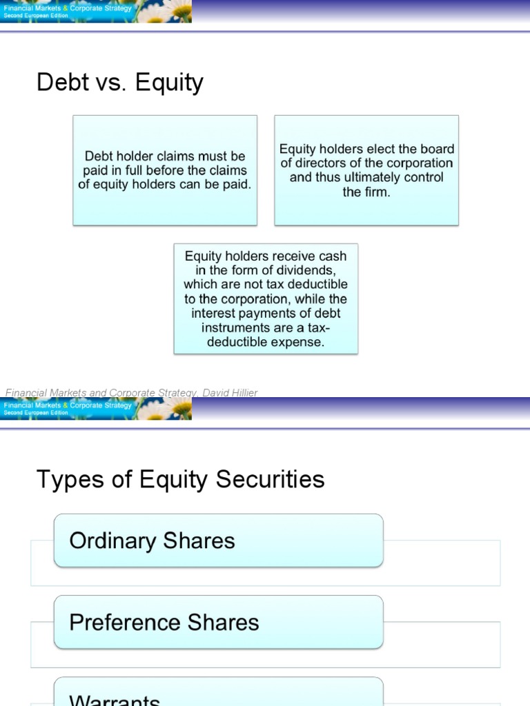 Types of Equity Securities & Financing Options | PDF | Financial ...