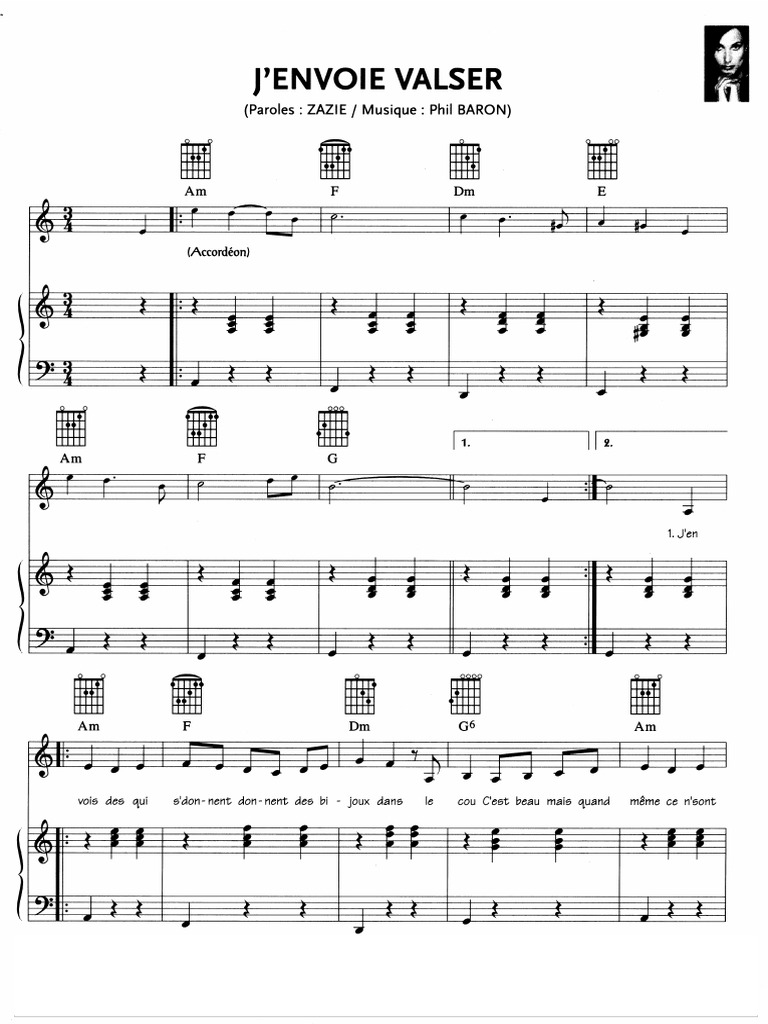 Zazie J Envoie Valser Partition | PDF