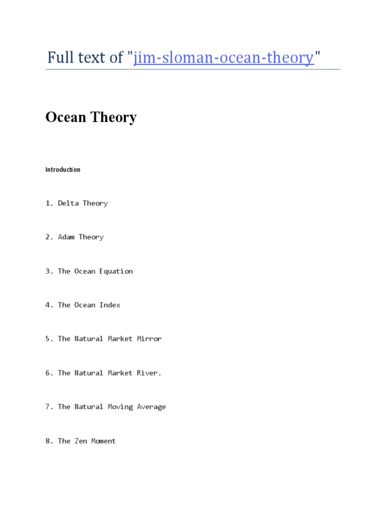 Full Text of " ": Jim-Sloman-Ocean-Theory | PDF | Moving Average | Gravity