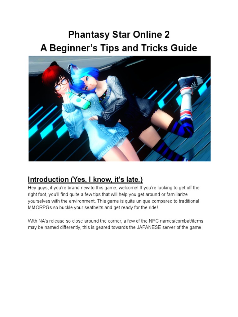 Phantasy Star Online 2 A Beginner's Tips and Tricks Guide: Introduction ...