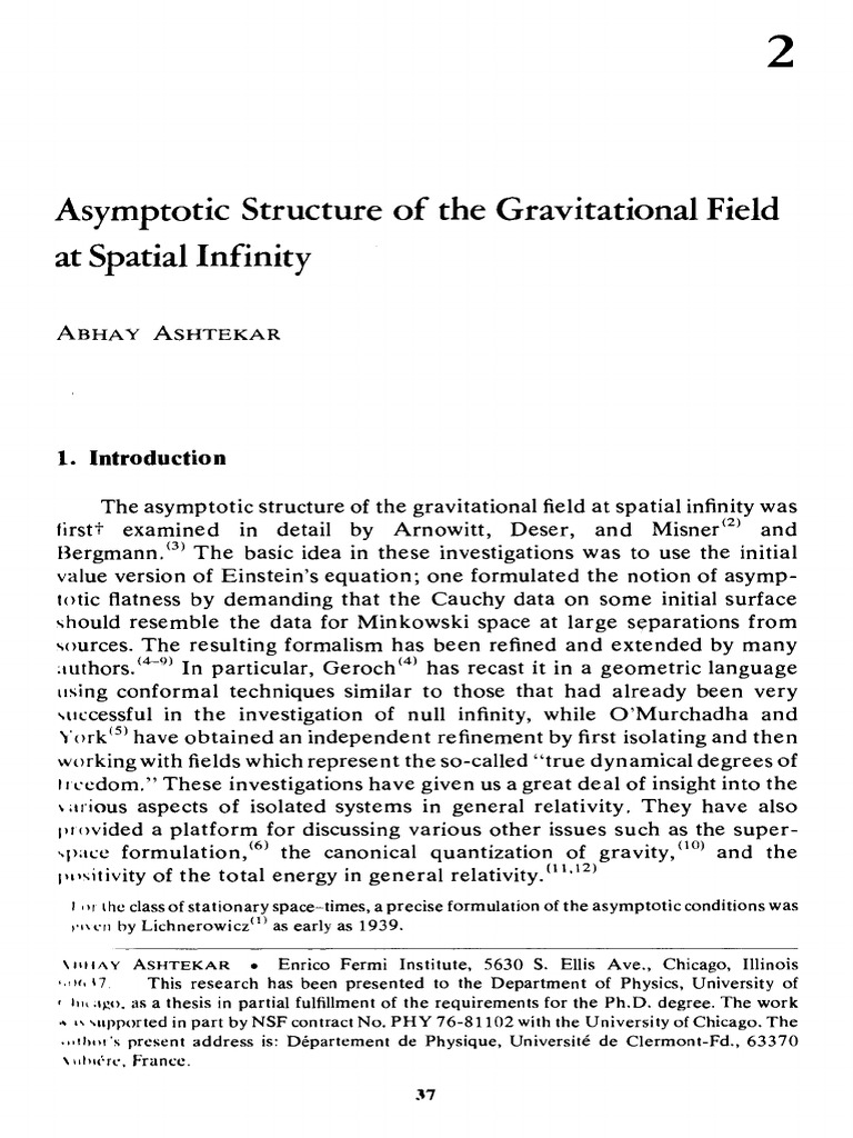 Ashtekar-1980-Asymptotic Structure of The Gravitational | PDF