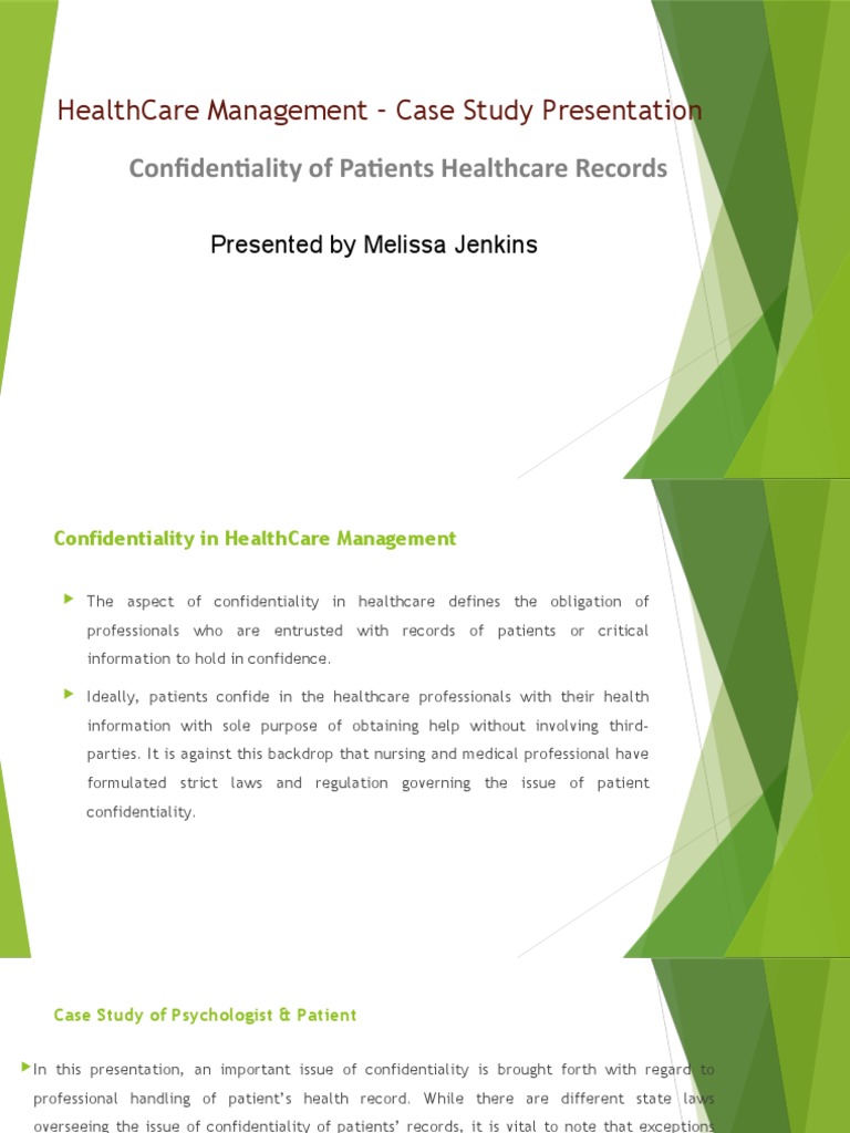 Confidentiality in Healthcare Management | PDF | Confidentiality ...