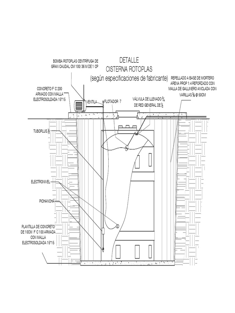 Detalle Cisterna Rotoplas | PDF