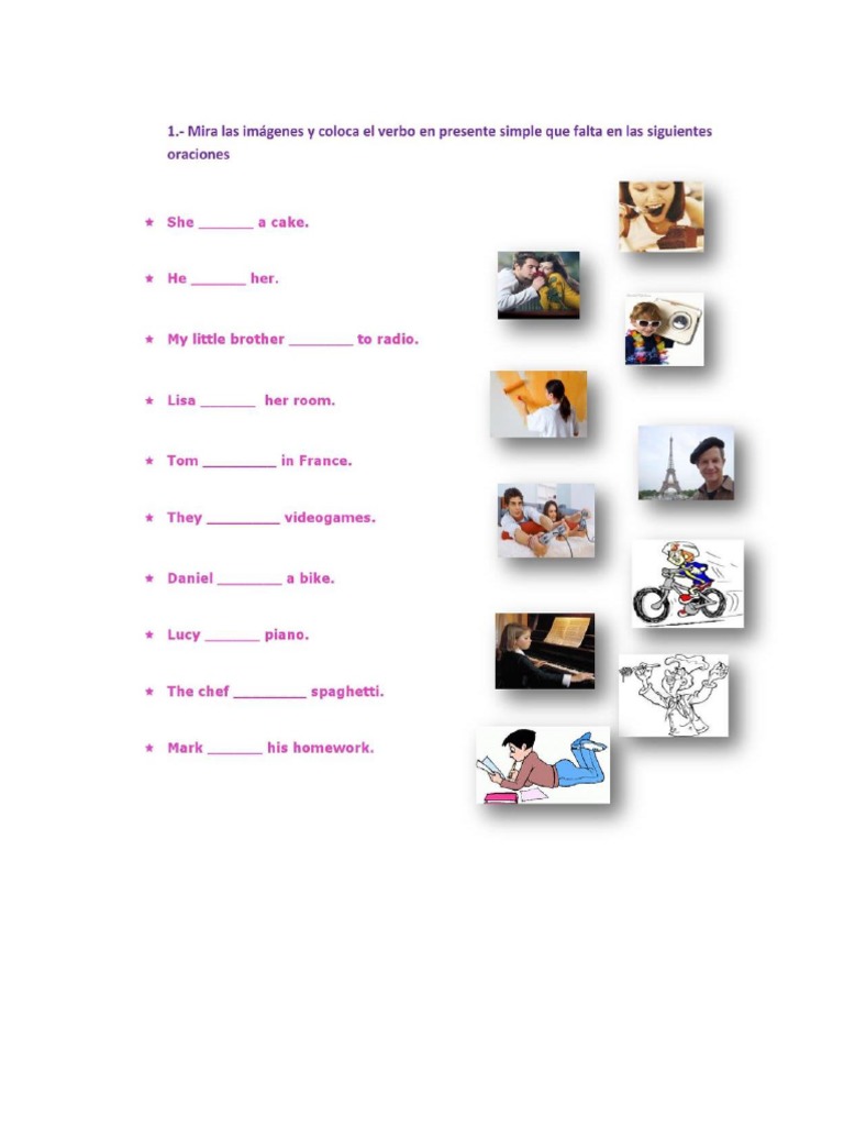 Ejercicios Presente Simple | PDF