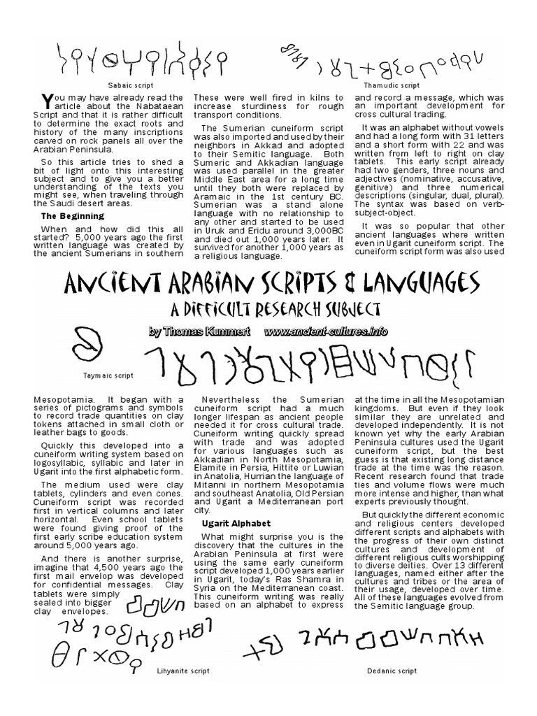Sabaic Script Thamudic Script: by Club Member Thomas | Download Free ...