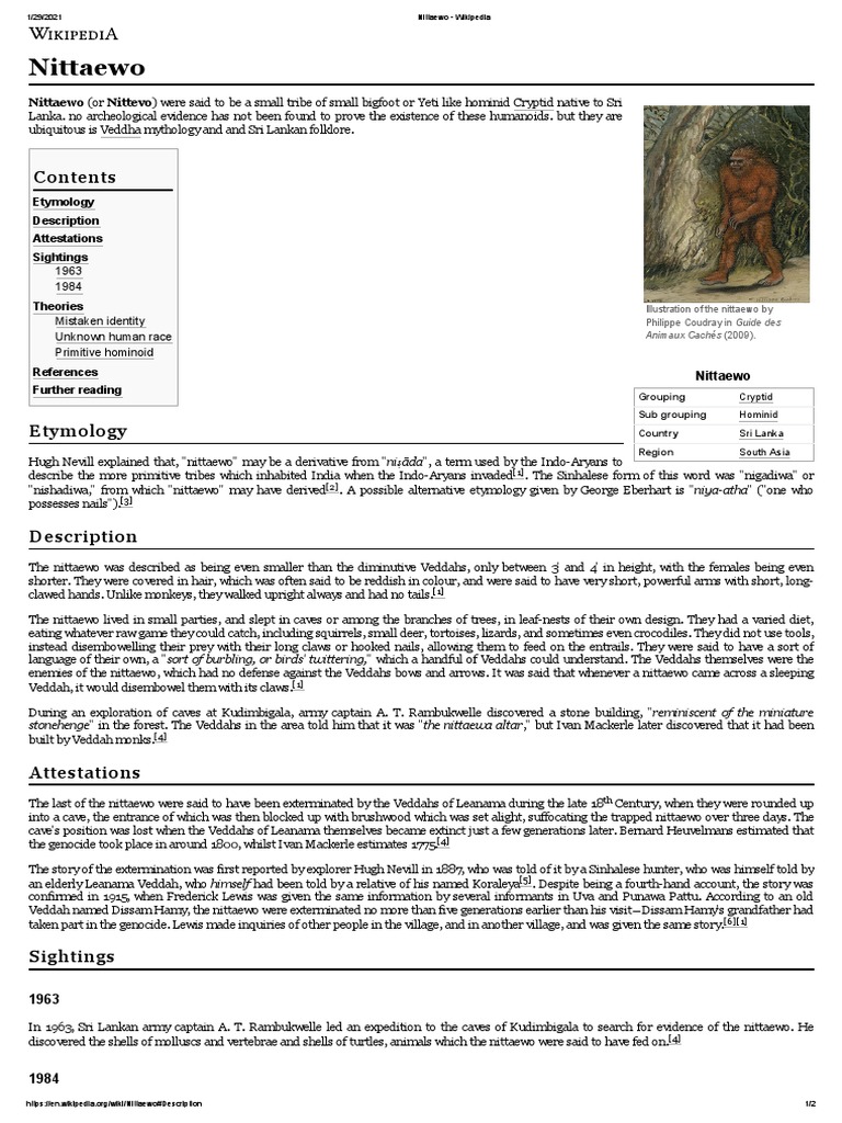 Nittaewo - Wikipedia | PDF | Ape | Sri Lanka