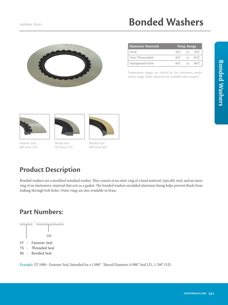 Bonded Washers: Product Description | PDF | Washer (Hardware ...