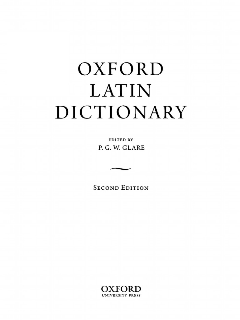 Oxford Latin Dictionary | PDF