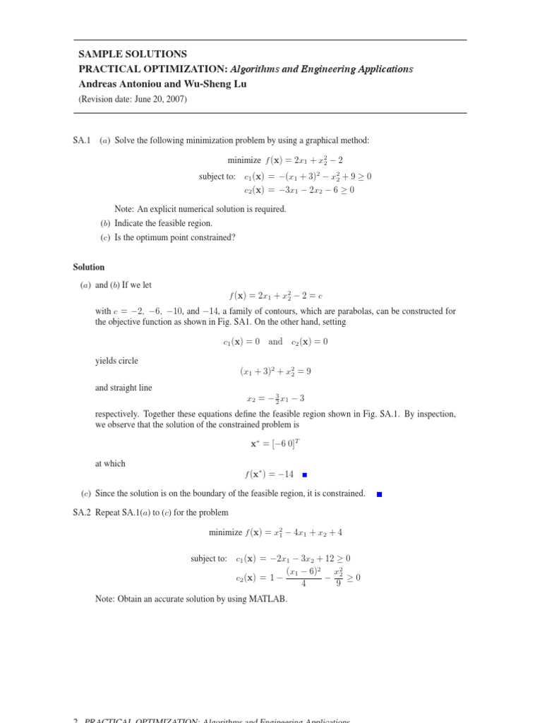 Po Samp Sols | PDF | Mathematical Optimization | Linear Algebra