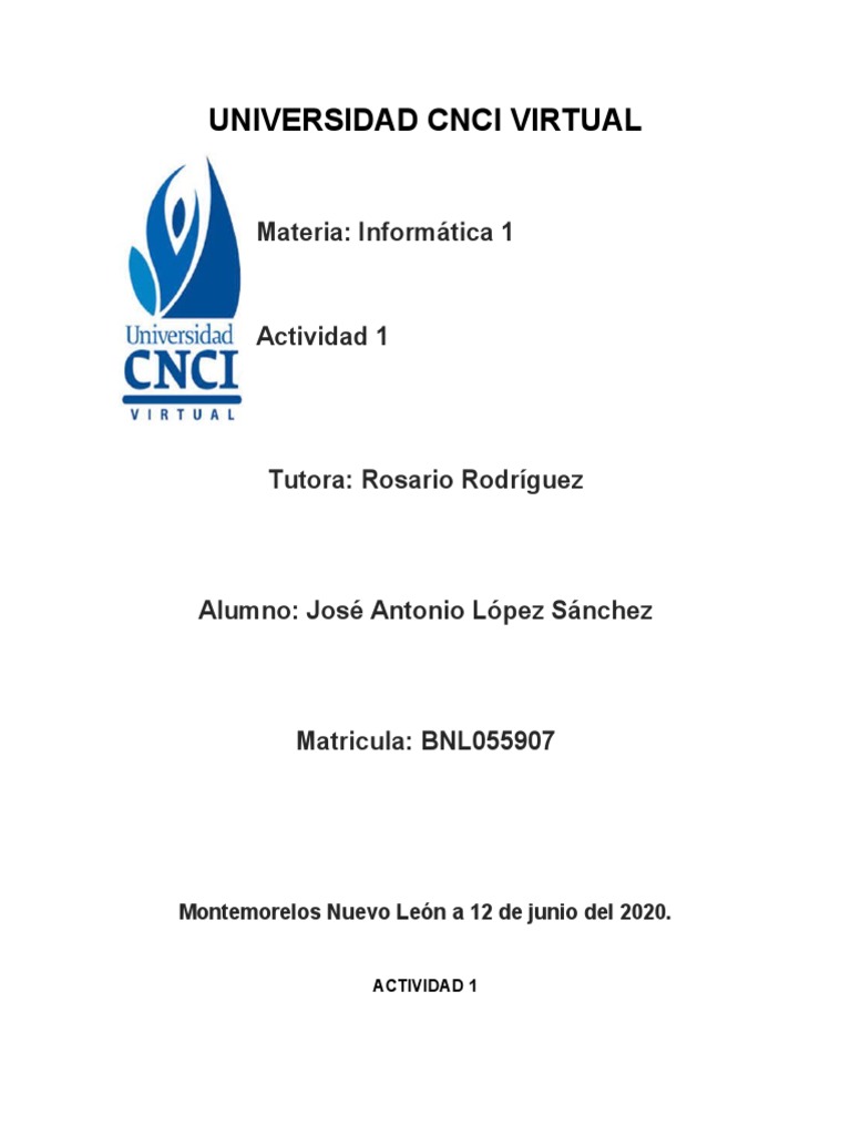 Actividad 1 Informatica | PDF