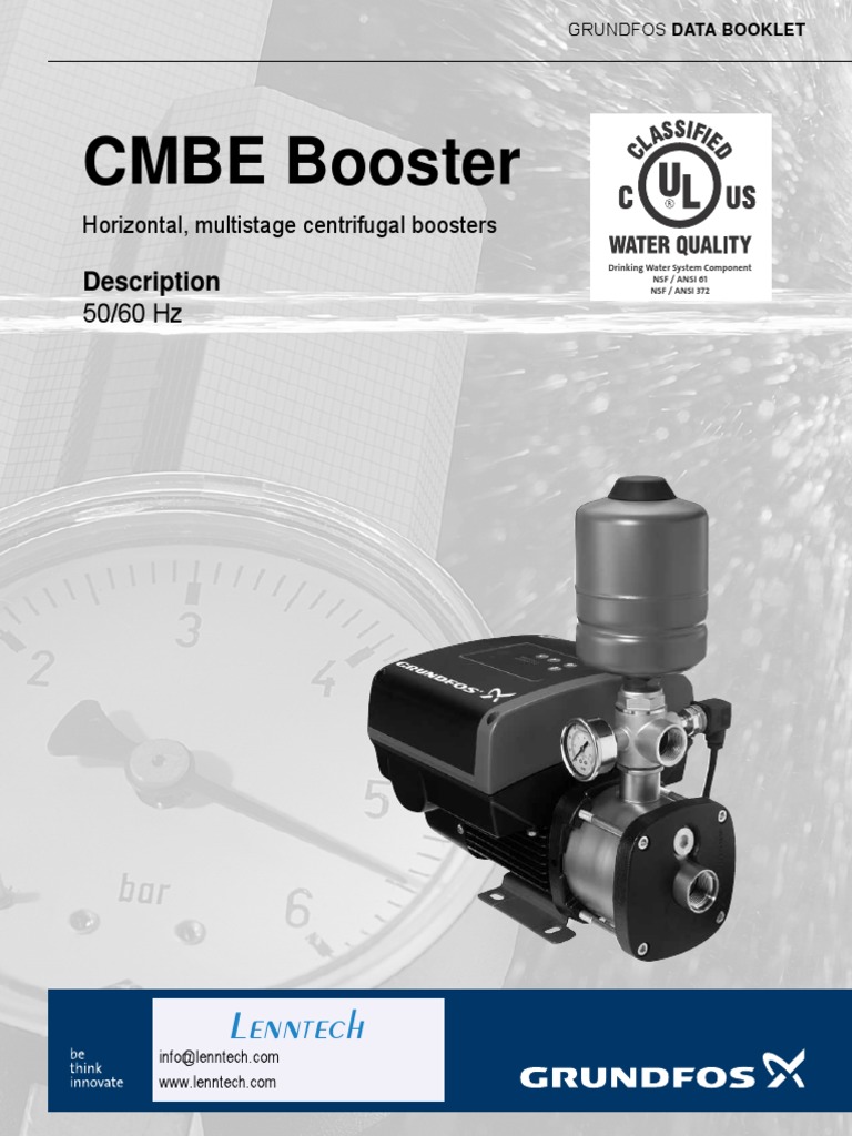 Grundfos CMBE Booster DB L | PDF | Pump | Pipe (Fluid Conveyance)