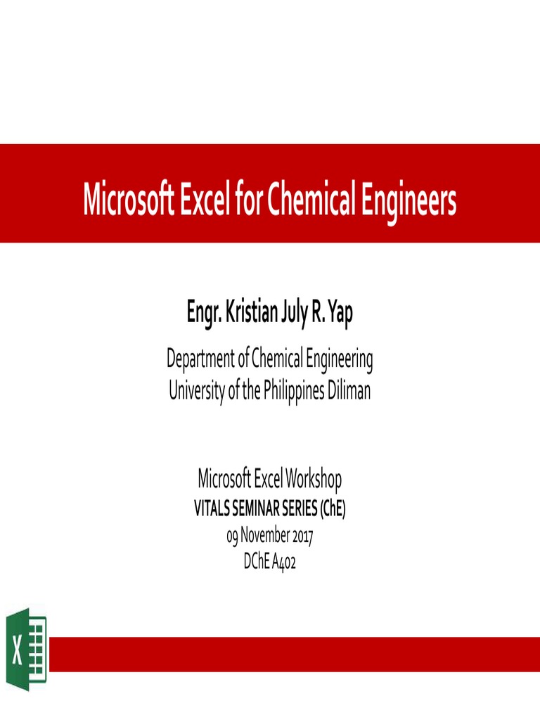 Excel for Chemical Engineers | PDF | Matrix (Mathematics) | Spreadsheet