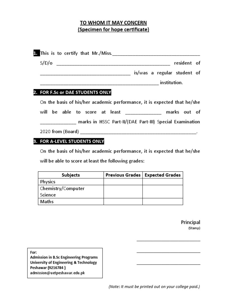 Hope Certificate | PDF