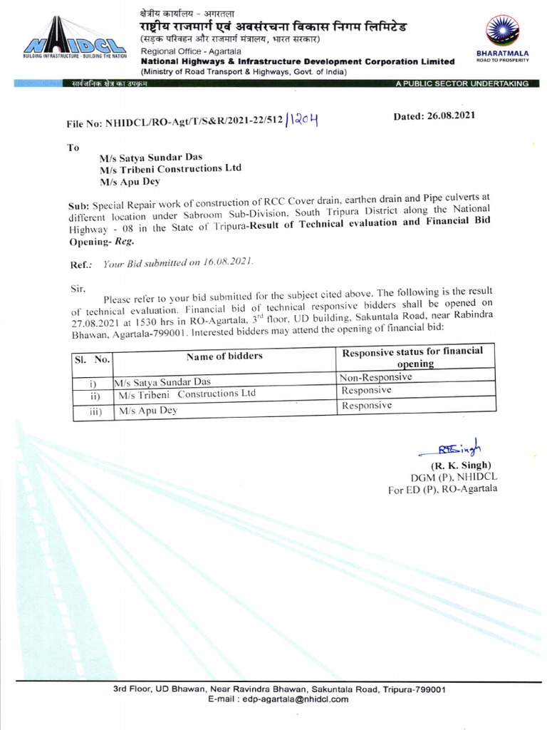 Technical Evaluation Result 28 | PDF | Road Infrastructure | Road Transport