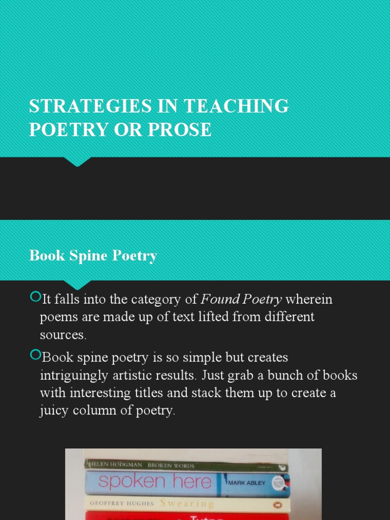 Strategies in Teaching Poetry or Prose | PDF | Poetry