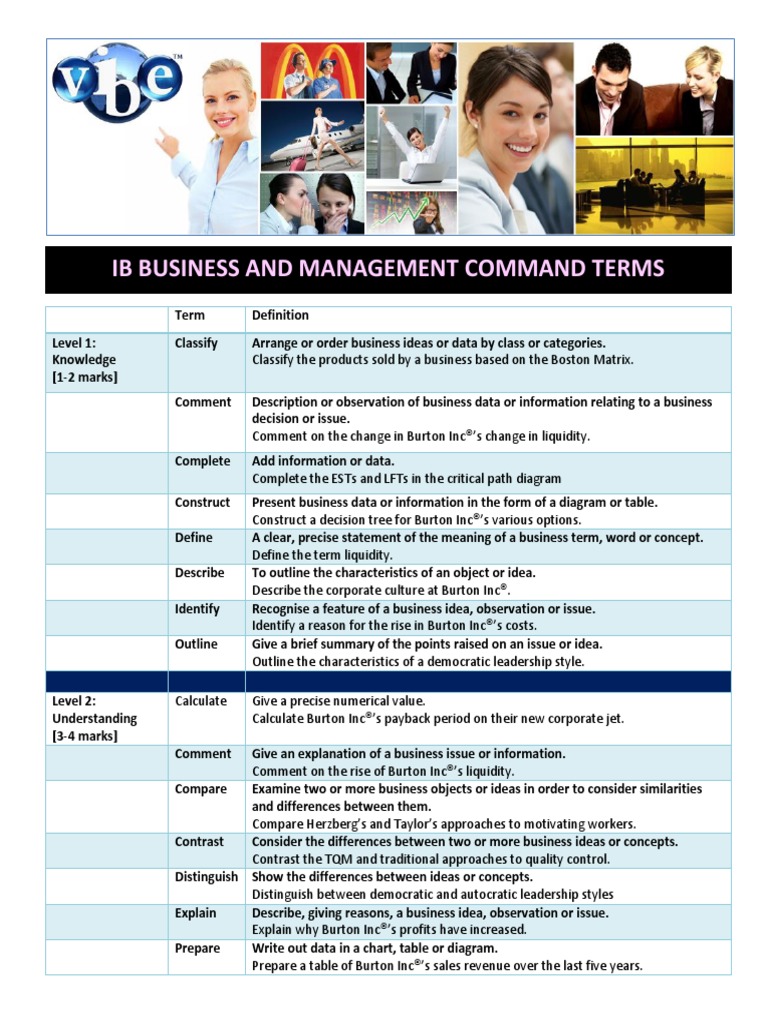 Ib Business and Management Command Terms | PDF | Data | Idea