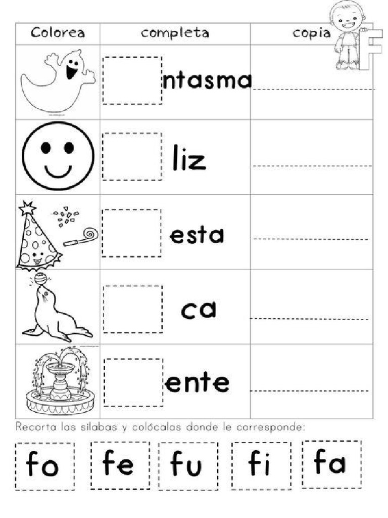 Actividades de La Letra F | PDF