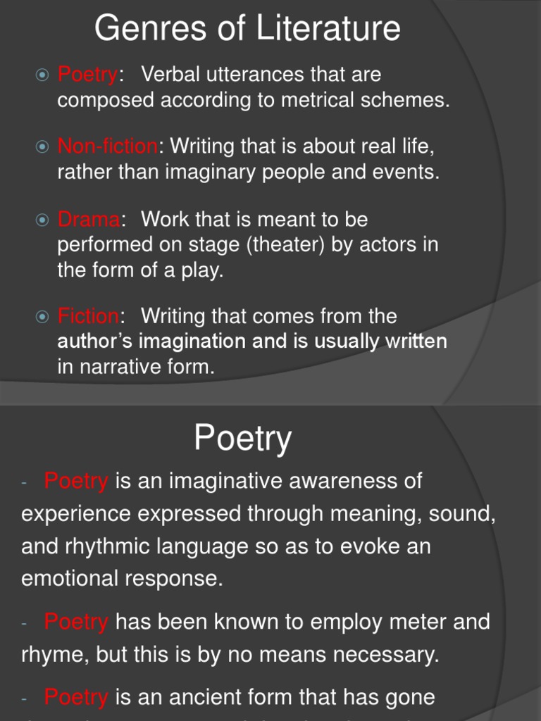 Genres of Literature: Poetry | PDF | Poetry | English Literature