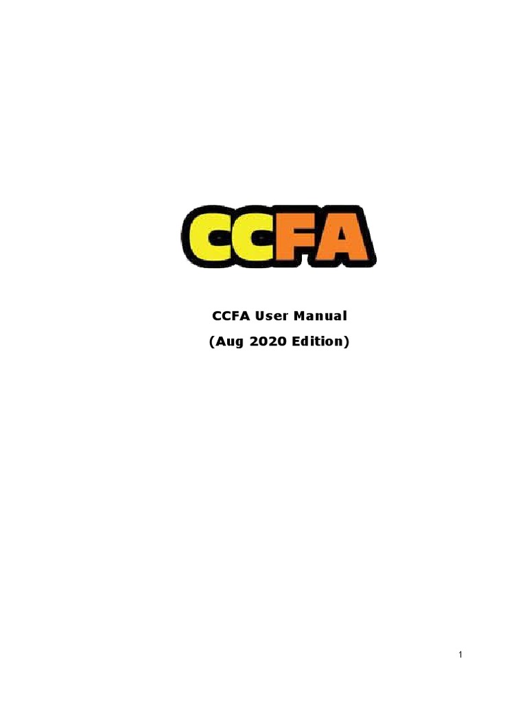 CCFA User Manual (Aug 2020 Edition) | PDF | Communication | World Wide Web