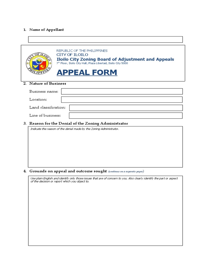 Pro Forma Zoning Appeal | PDF | Zoning | Public Law