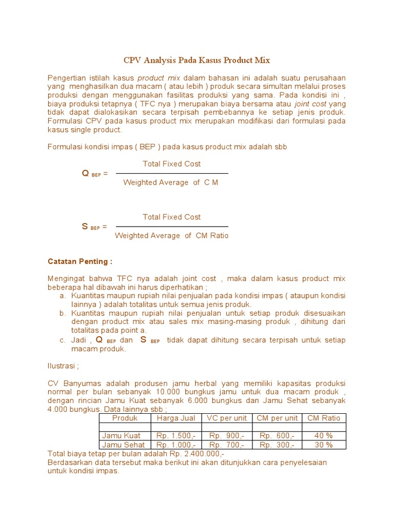 CPV Analysis Multi Product | PDF