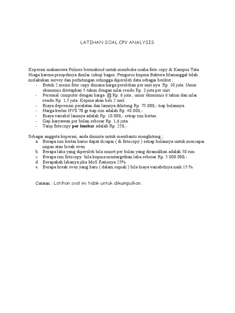 Kasus CPV Analysis | PDF