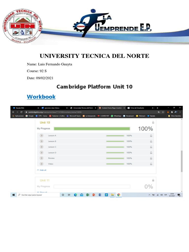 Cambridge Platform Unit 10 | PDF