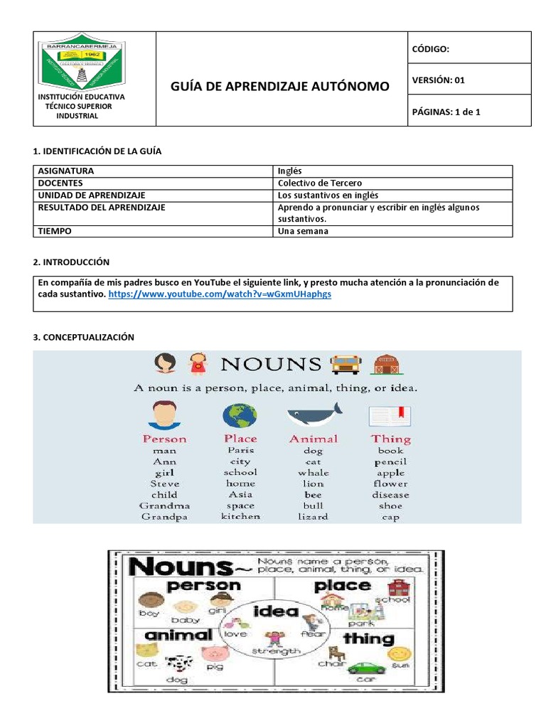 Los Sustantivos en Inglés | PDF