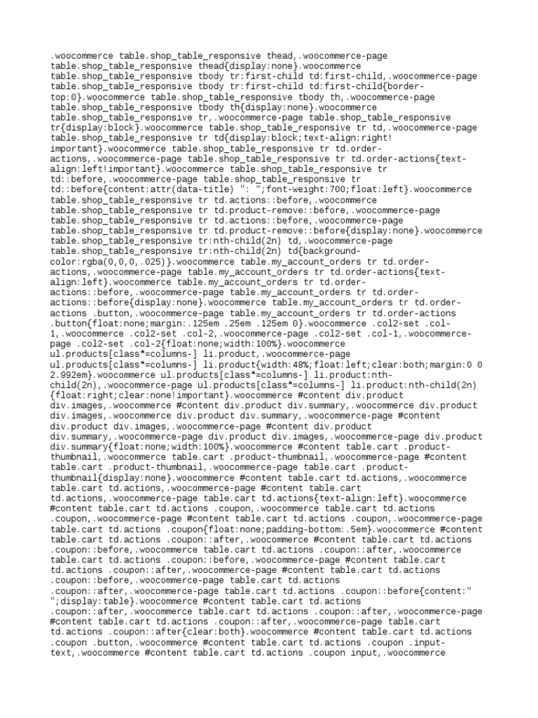 Woocommerce Smallscreen Css Pdf Software Engineering Computer File Formats