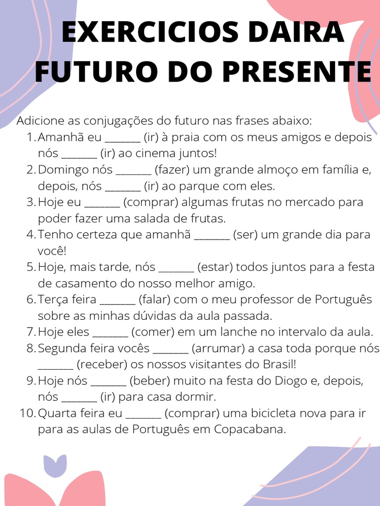 Exercicios Futuro Do Presente | PDF