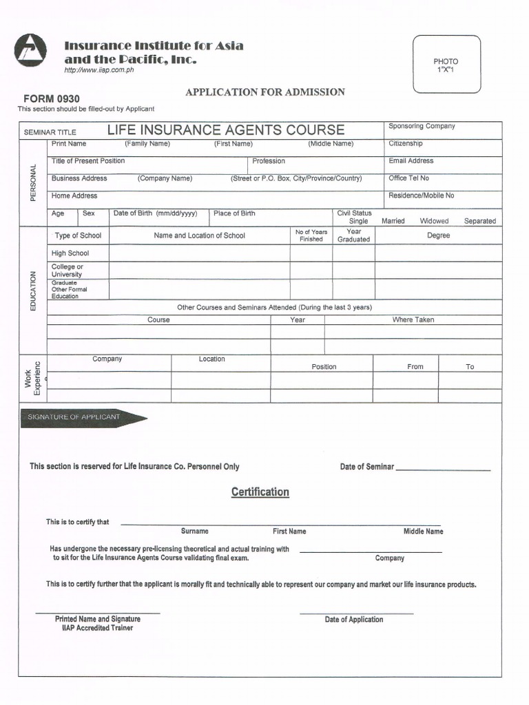 Iiap Application Form | PDF