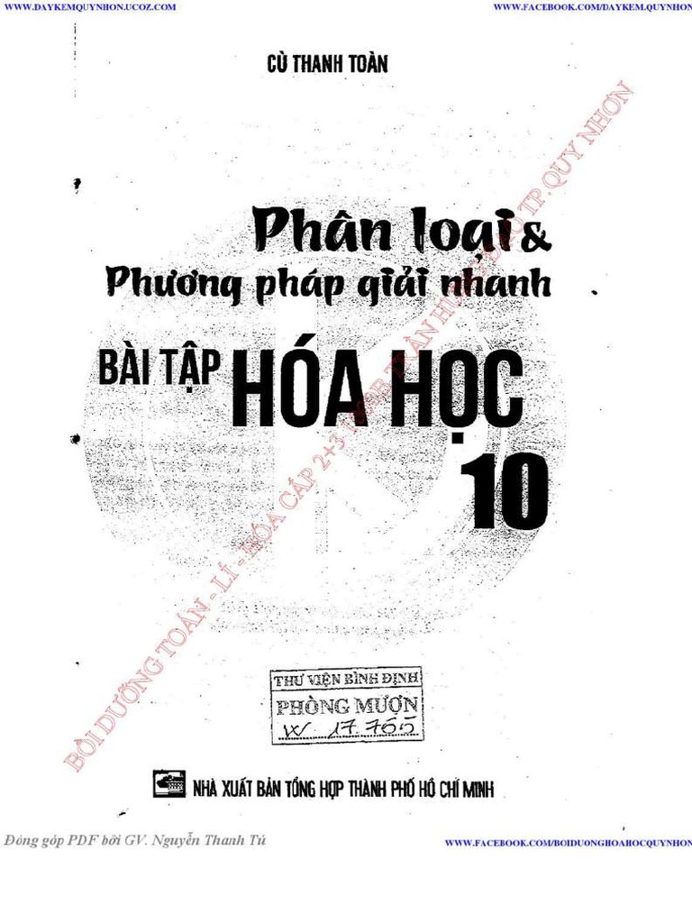 Sách Phan Loai Va Phuong Phap Giai Nhanh Bai Tap Hoa Hoc 10 | PDF