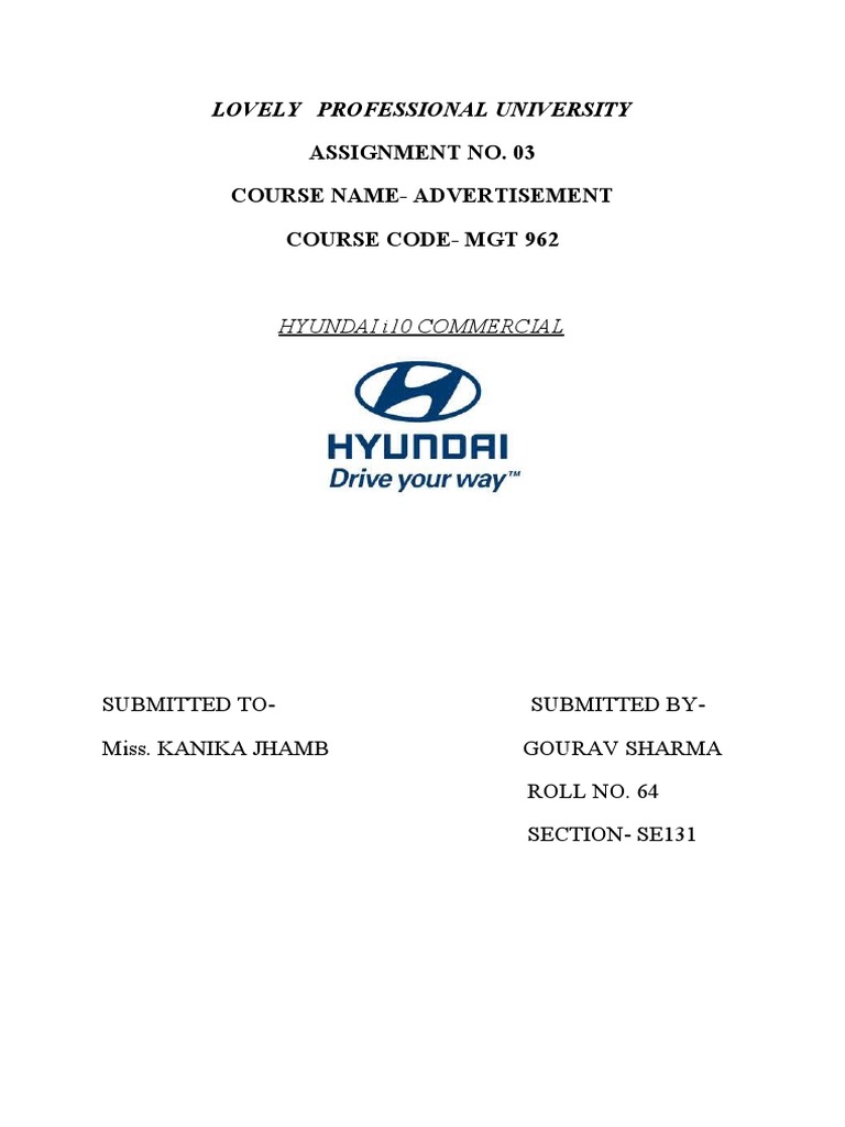 Assignment No. 03 Course Name-Advertisement Course Code - MGT 962 | Download Free PDF | Motor ...