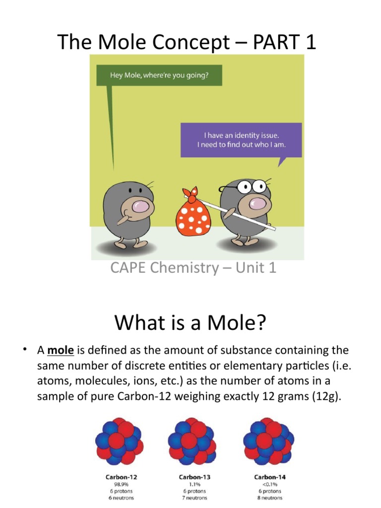 The Mole Concept - PART 1 | PDF | Mole (Unit) | Chemistry