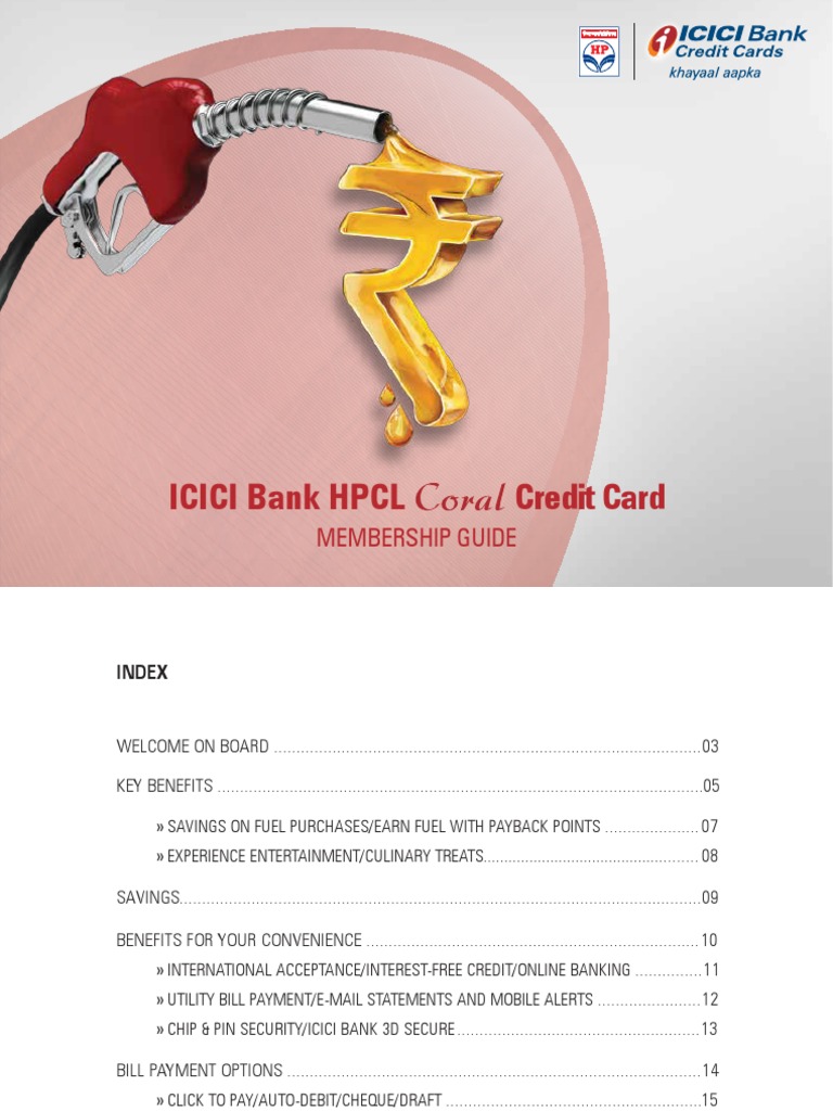 ICICI Bank HPCL Coral Credit Card Guide | PDF | Credit Card | Personal ...