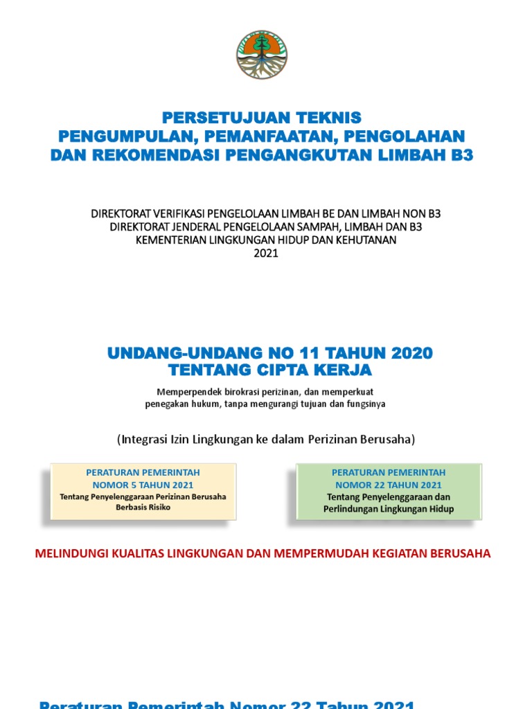 PERSETUJUAN TEKNIS DAN SLO UNTUK PENGELOLAAN LIMBAH B3 | PDF
