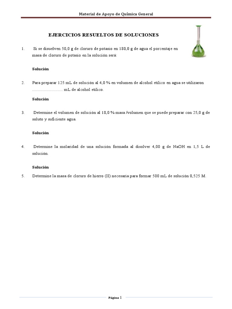 Ejercicios - Resueltos - de - Soluciones Sin Respuestas | PDF