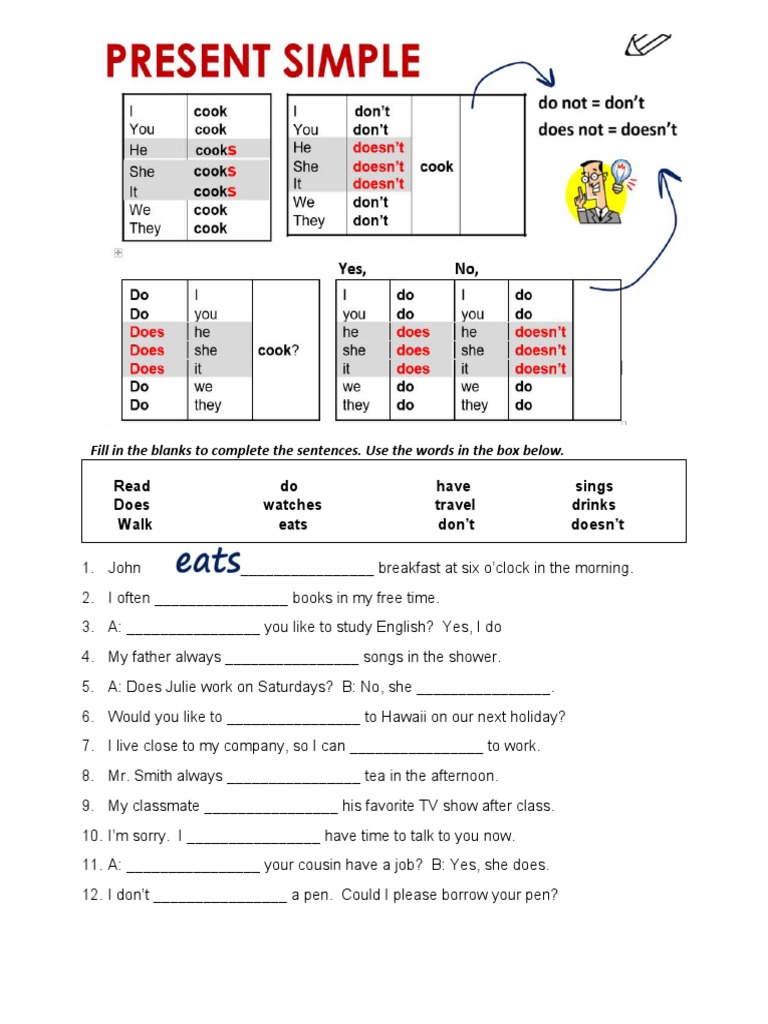 Fill in The Blanks To Complete The Sentences. Use The Words in The Box ...