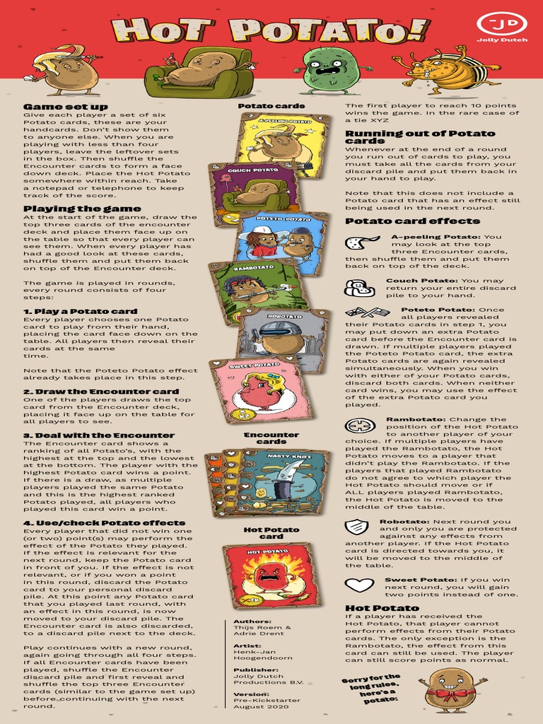 Potato Card Game Rules | PDF | Card Games | Games Of Chance