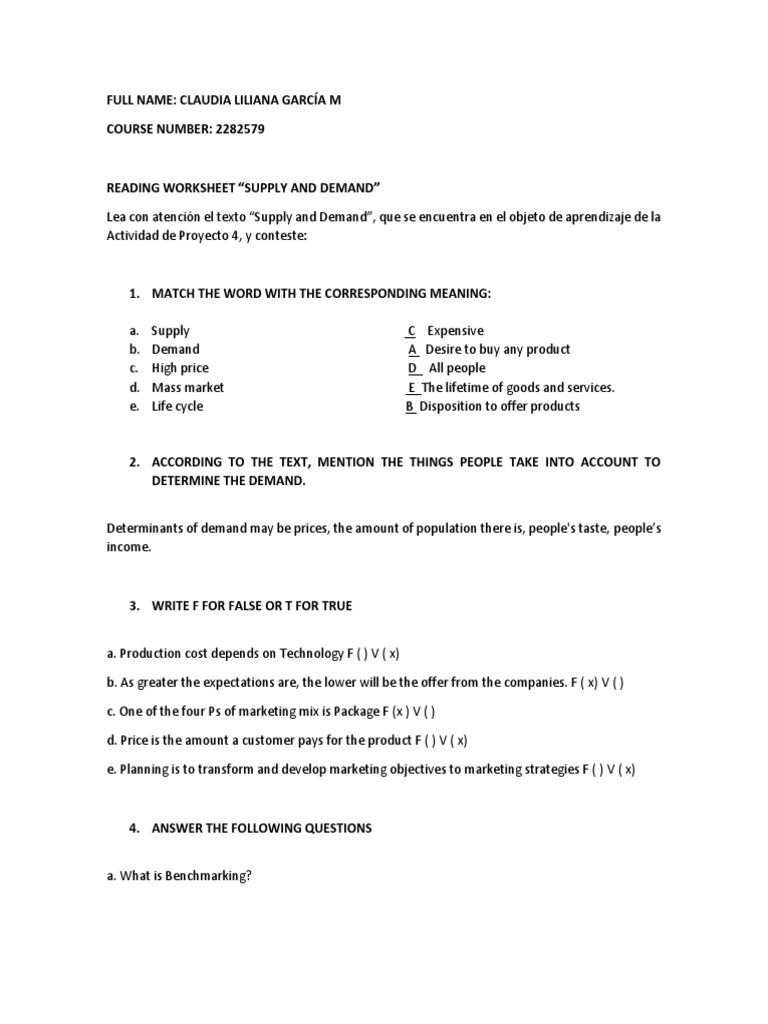 AP04 - EV04 - Reading Comprehension Workshop | PDF | Demand | Supply ...