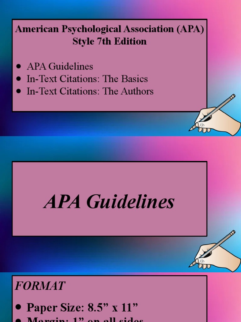 American Psychological Association (APA) Style 7th Edition | PDF ...
