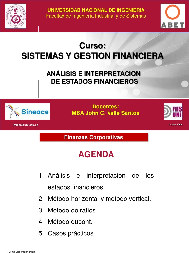 Análisis EEFF y Ratios Financieros Dupont | PDF | Rentabilidad sobre recursos propios | Liquidez ...