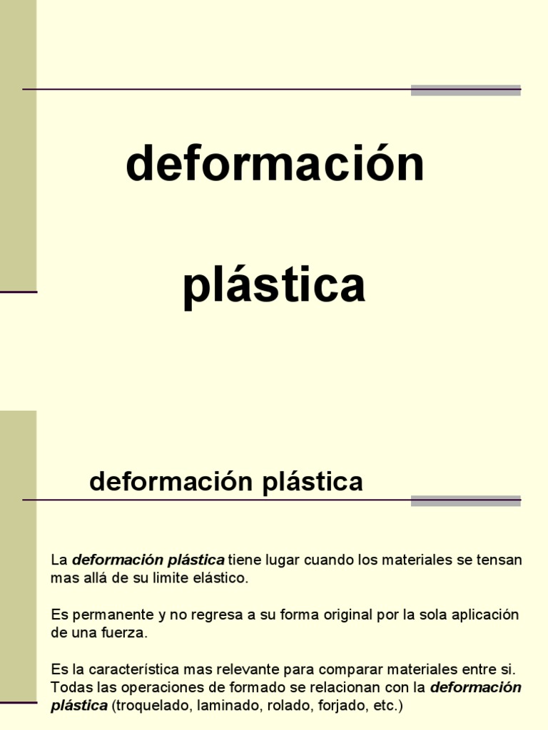 La deformación plástica y sus mecanismos a nivel microscópico | PDF ...