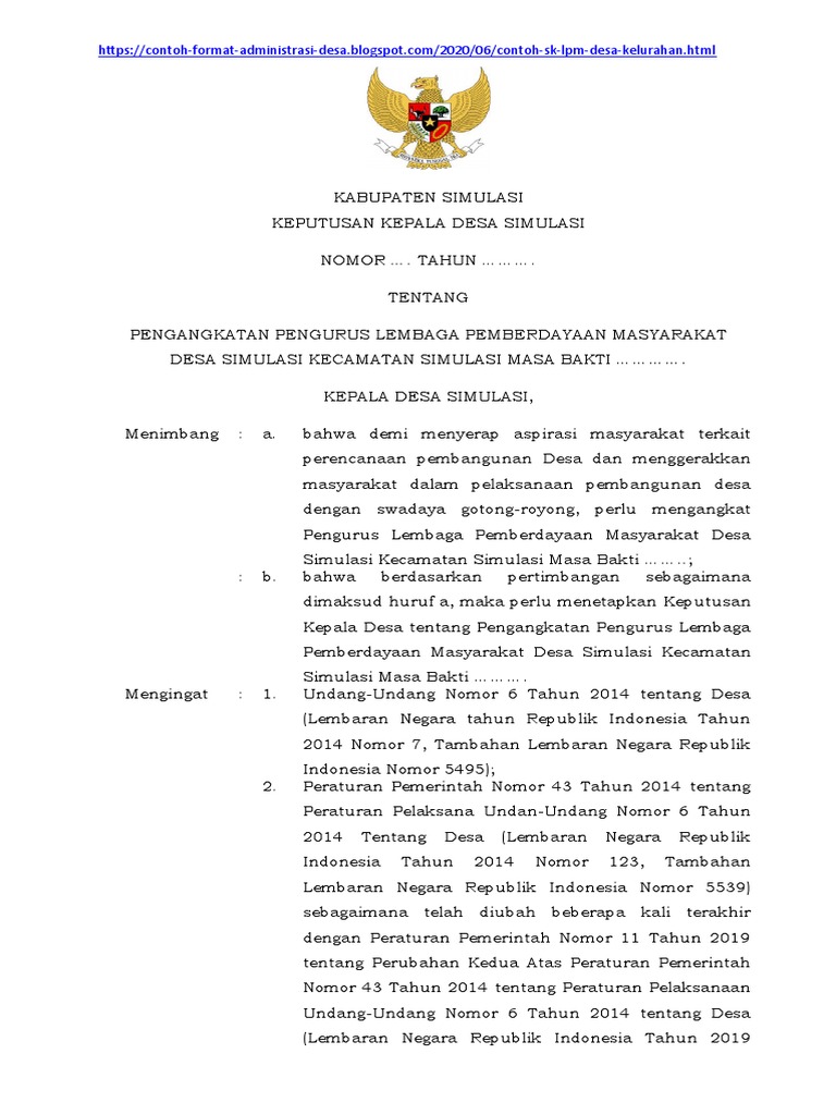 Contoh SK LPM | PDF | Griya & Taman